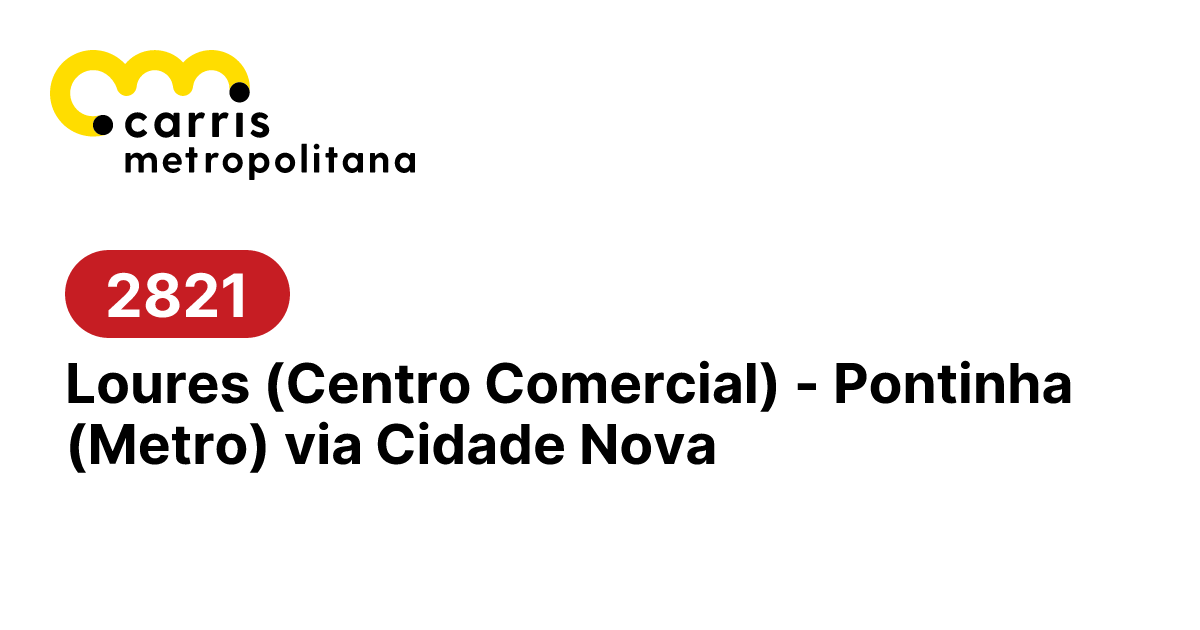 2821 | Odivelas (Metro) - Pontinha (Metro)